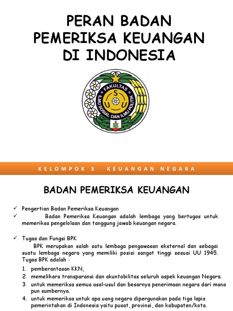Peran Badan Pemeriksa Keuangan Di Indonesia | PDF | Hukum