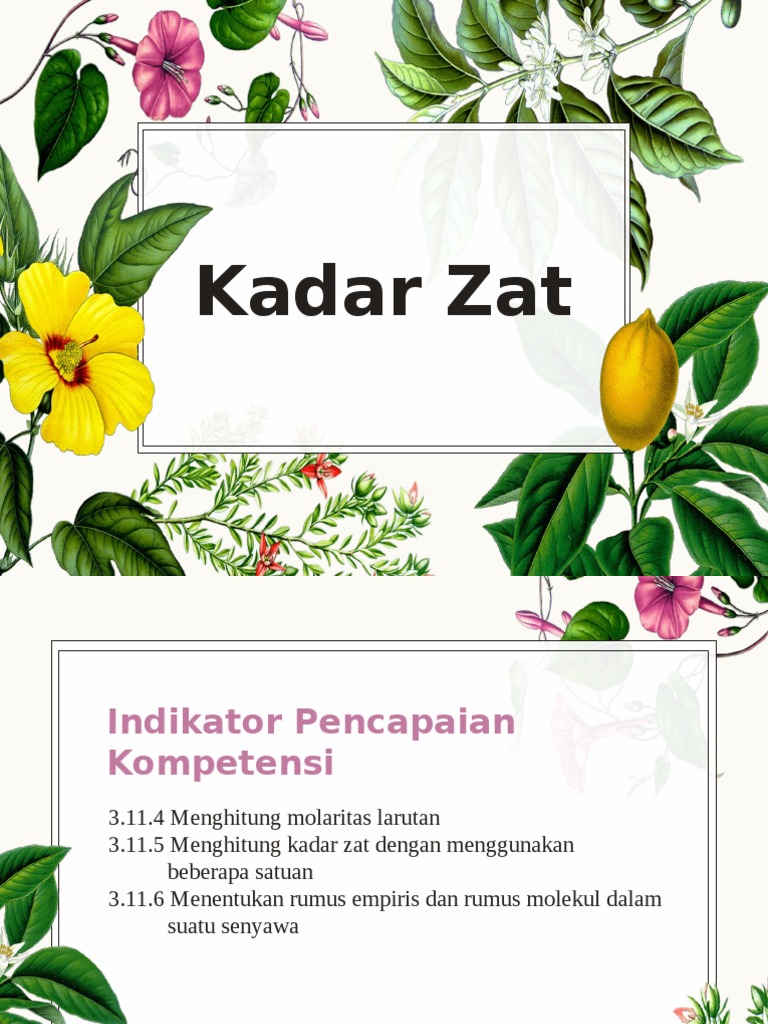 Kadar Zat | PDF