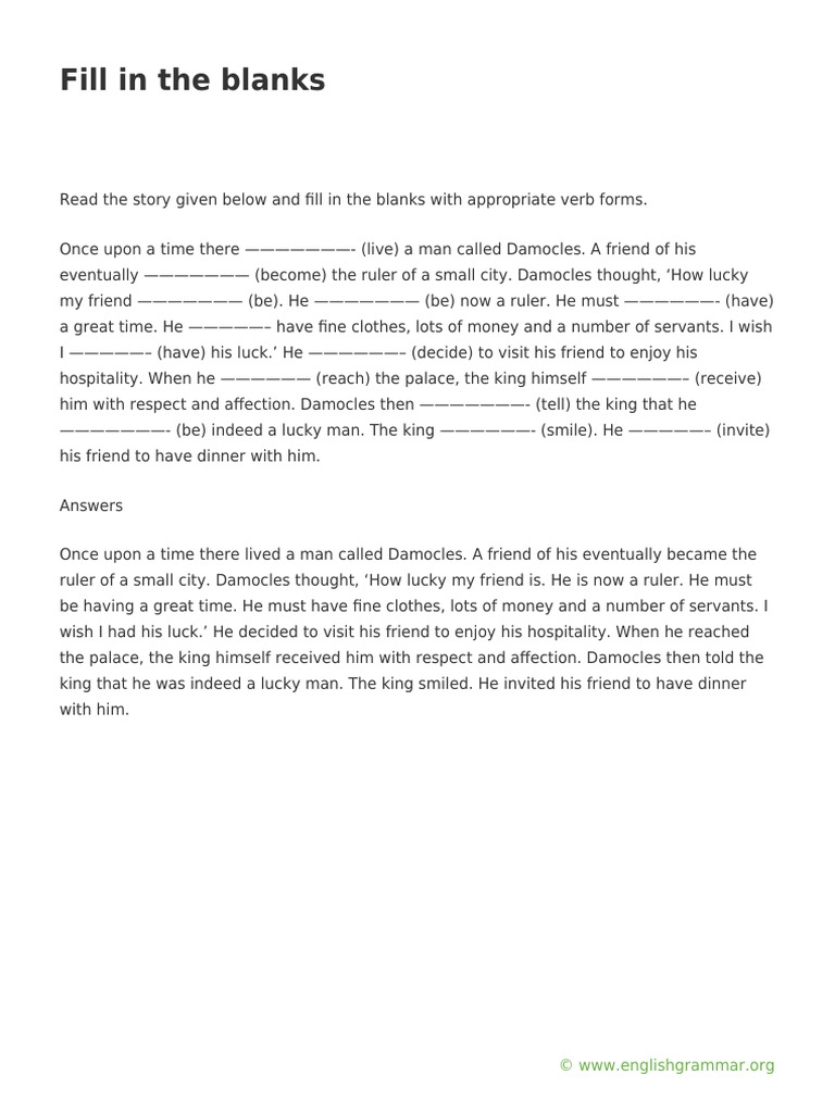 Grammar Exercise: Verb Forms | PDF | Classics