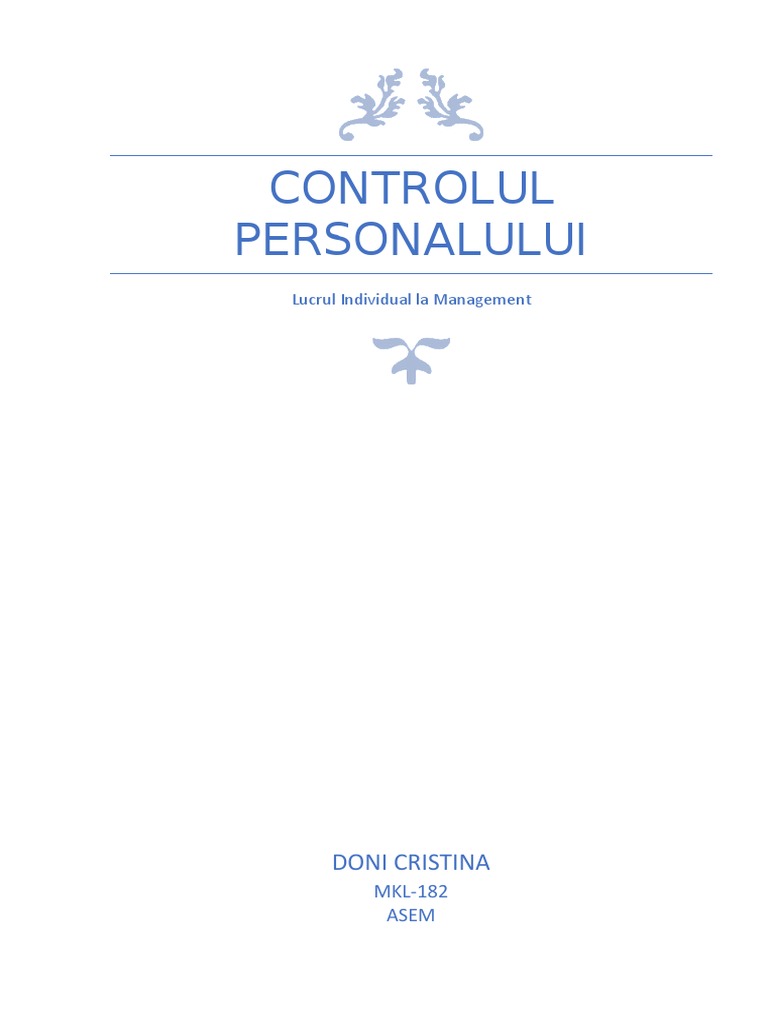 Controlul Personalului | PDF