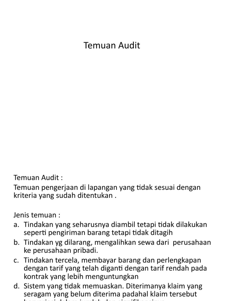 Temuan Audit | PDF