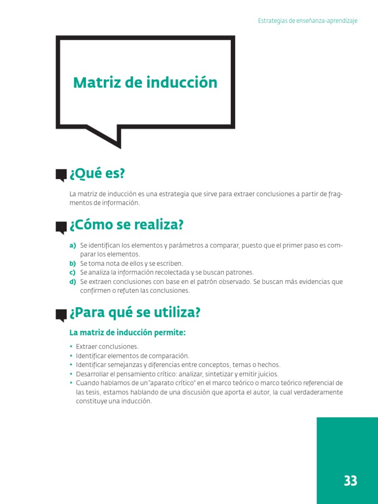 Cómo Hacer Una Matriz de Inducción | PDF | Razonamiento inductivo ...