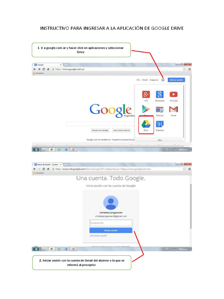Instructivo para Ingresar A La Aplicación de Google Drive | PDF