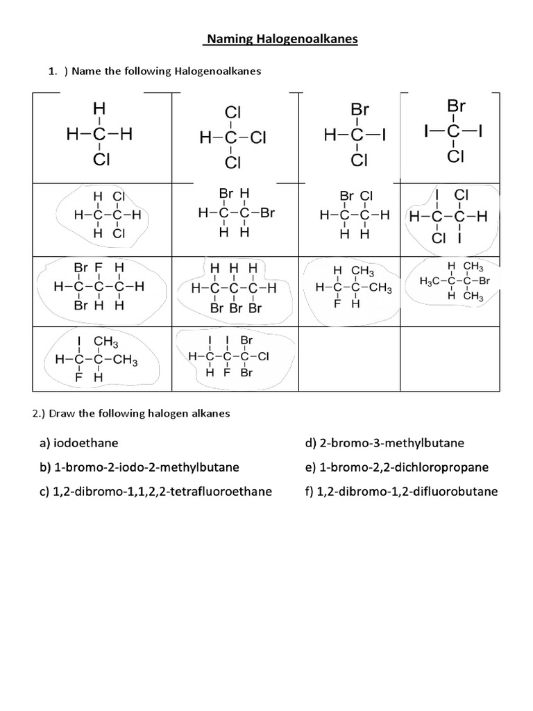 Naming Halogenoalkanes | PDF
