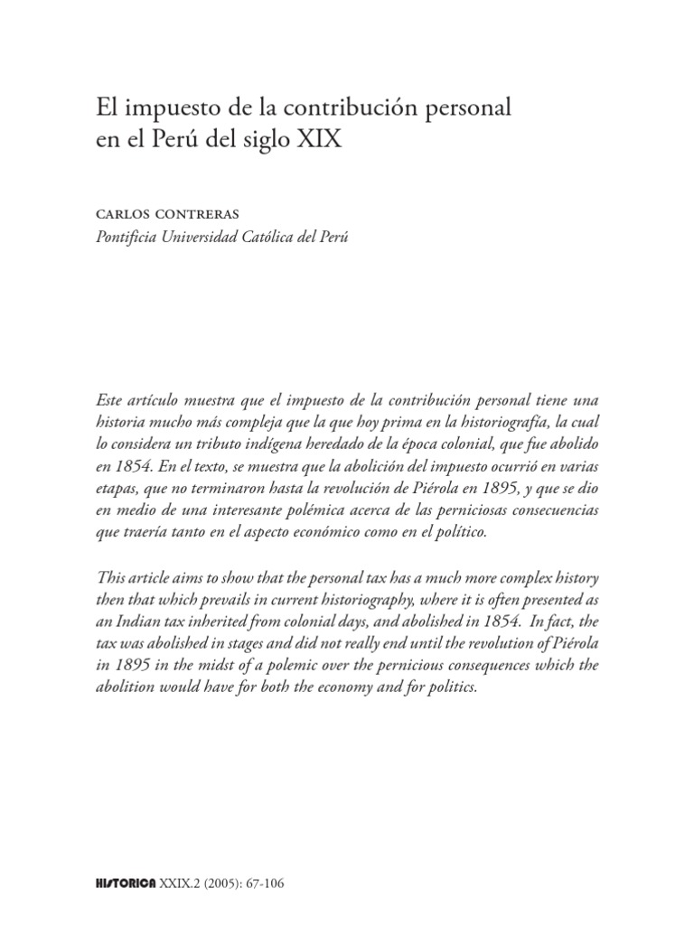 La Historia Del Tributo Indígena Carlos Contreras | PDF | Perú | Imperio Inca