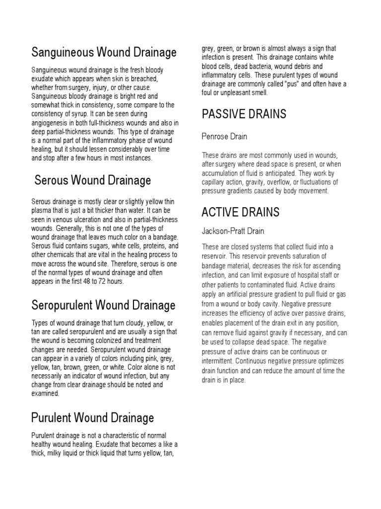 Wound Drainage Color