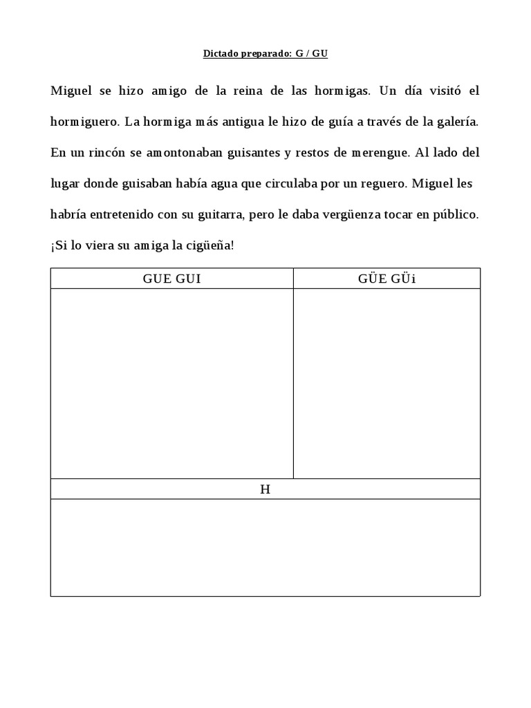 Dictado Gue Gui | PDF
