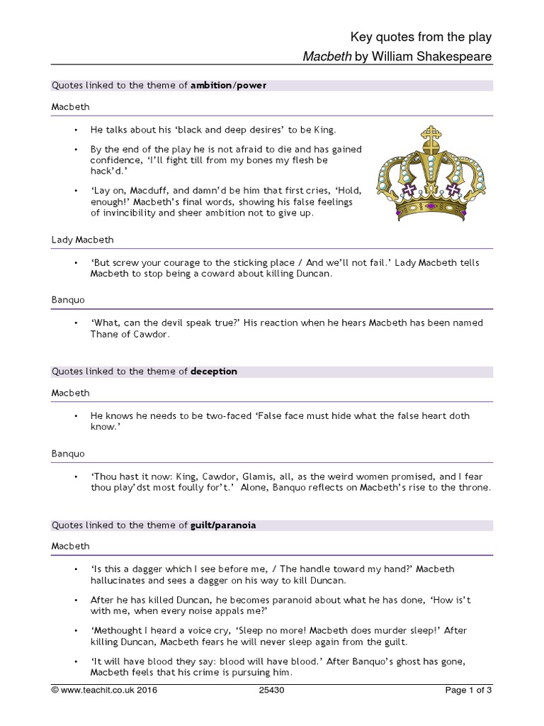 Ambition Macbeth Quotes