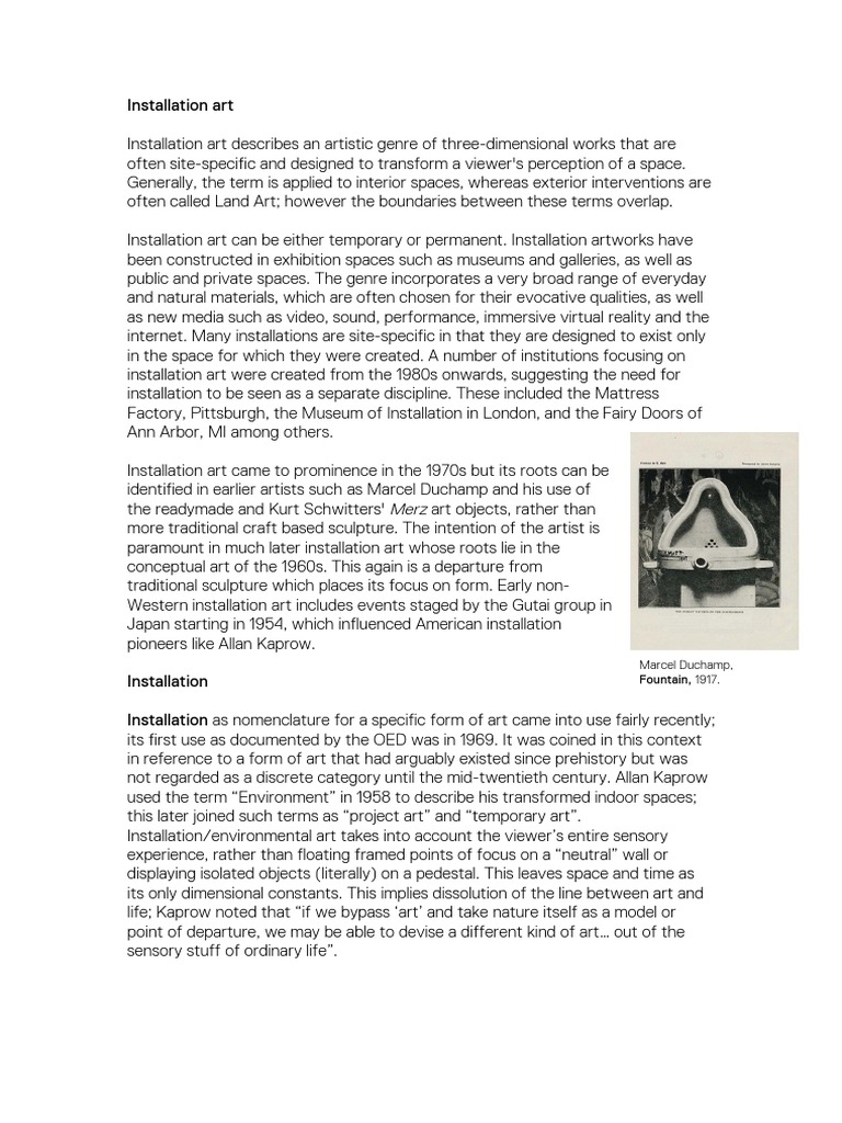 Overview of Installation Art | PDF | Installation Art | Aesthetics