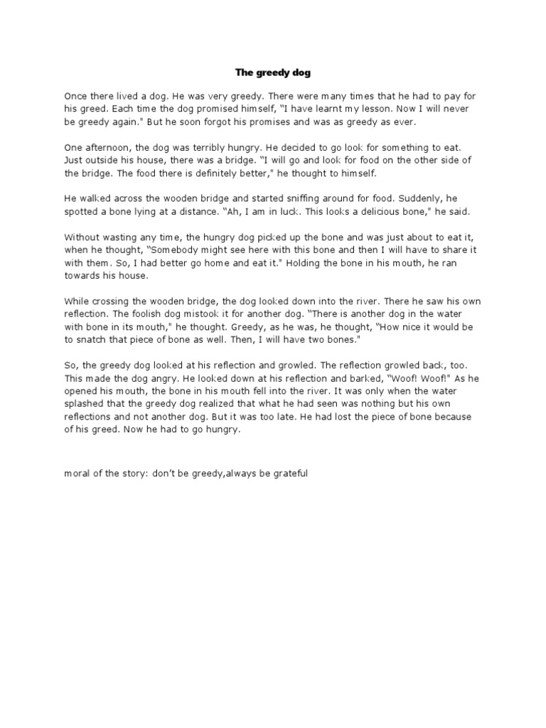 The Greedy Dog | PDF
