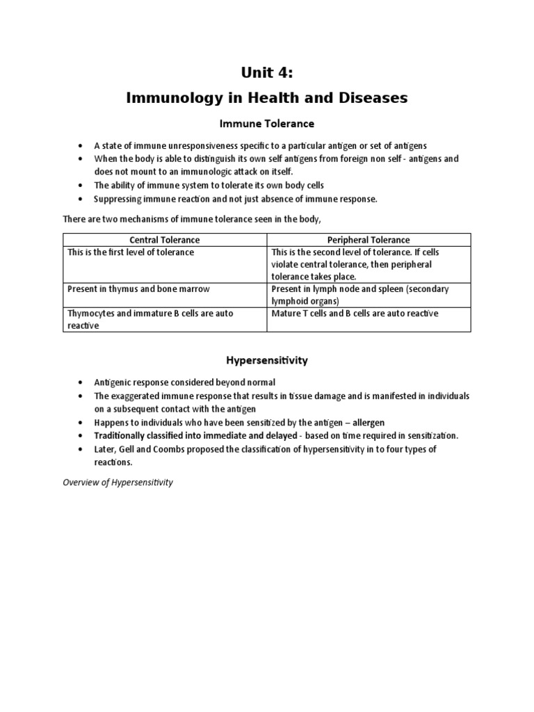 Immunology in Health and Diseases | PDF | Immune Tolerance | Thymus