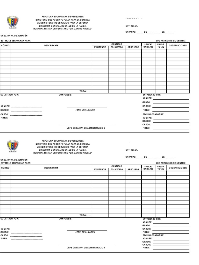 Formato de Requisiciones Arvelo | PDF | Instituciones gubernamentales ...