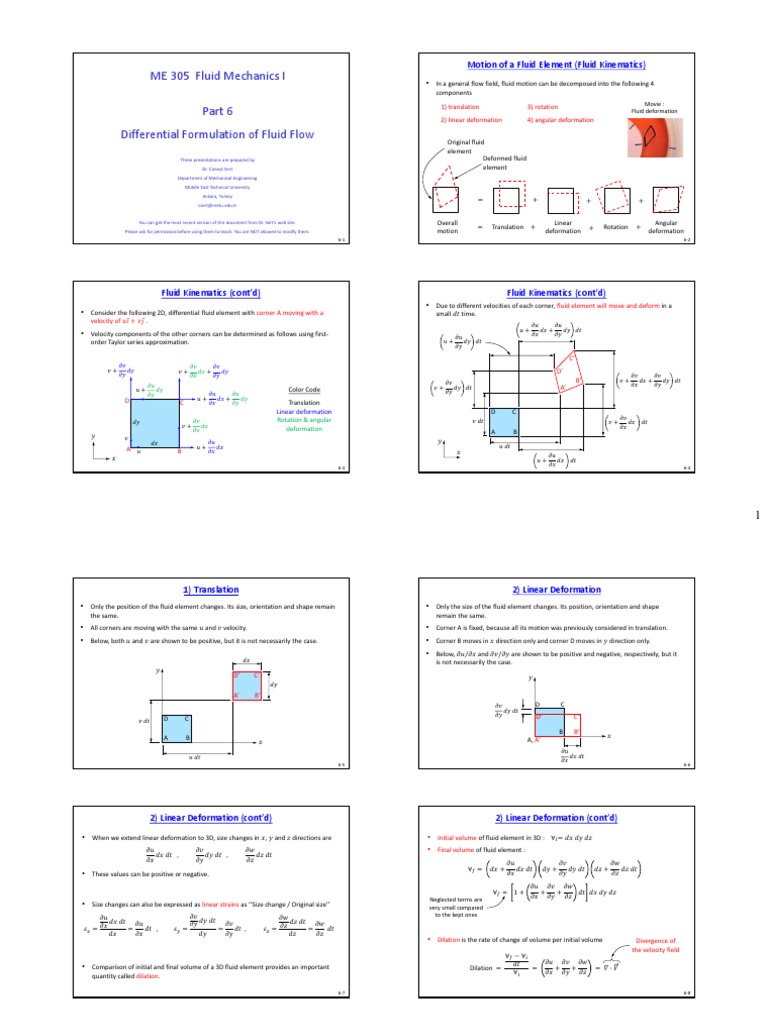 ME 305 Part 6 Differential Formulation of Fluid Flow | PDF | Fluid ...
