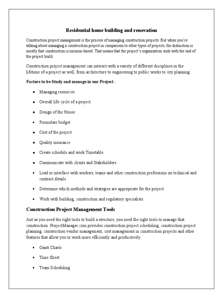 Home Construction Management Guide | PDF