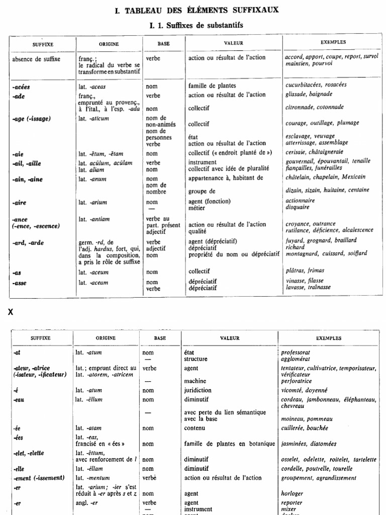 French Prefixes and Suffixes Taken From Grand Larousse | PDF