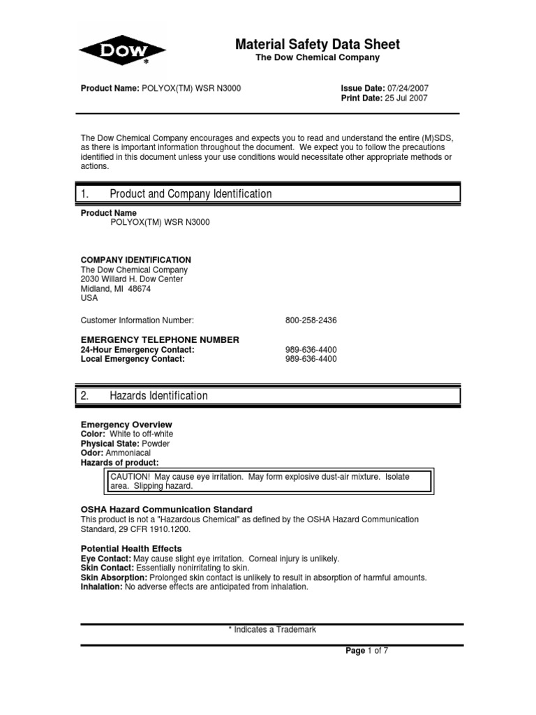 Polyox n3000 | PDF | Toxicity | Combustion