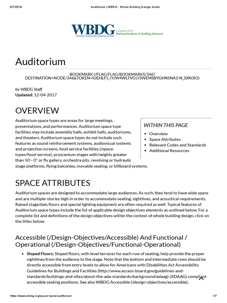 Auditorium - WBDG - Whole Building Design Guide | PDF | Americans With ...