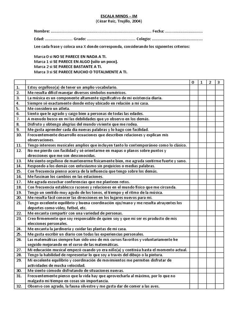 Escala Minds - Im | PDF