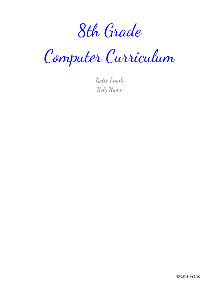 8th Grade Computer Curriculum | PDF | Graphics | Microsoft Excel