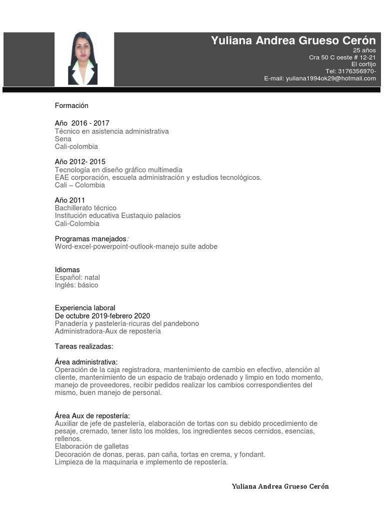 Hoja de Vida Yuli 2 PDF | PDF | Business