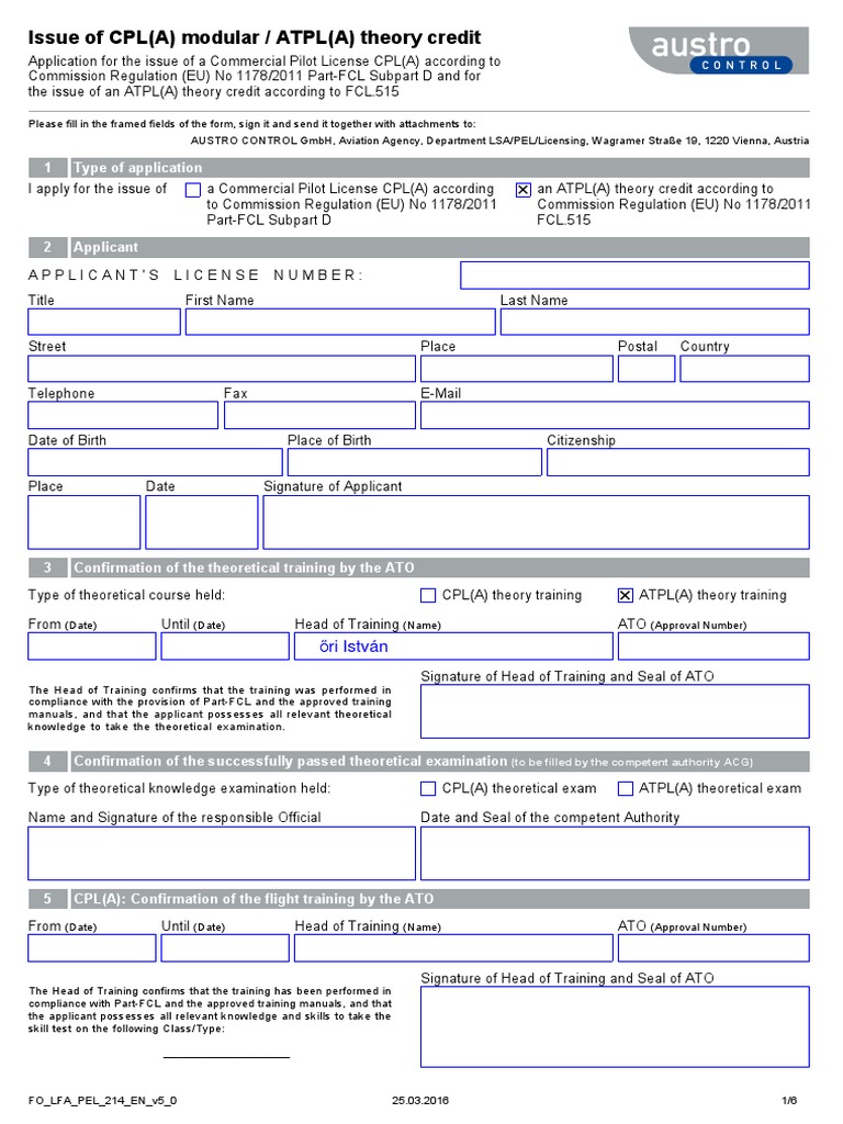 Austrocontrol Form | PDF | Air Traffic Control | Airplane