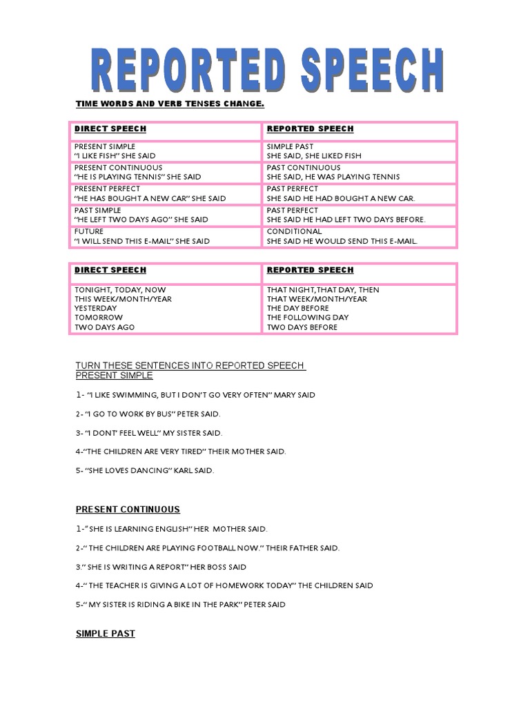 Reported Speech 01 | PDF | Linguistic Typology | Language Mechanics