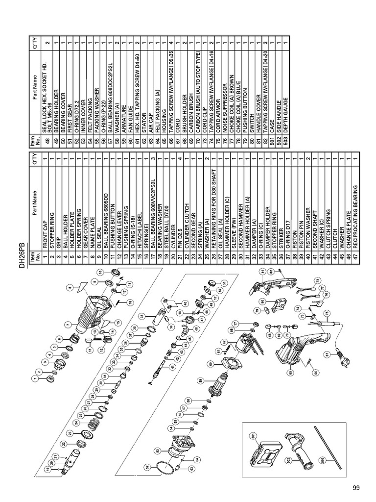 Hitachi DH26 PB PDF | PDF | Screw | Machines