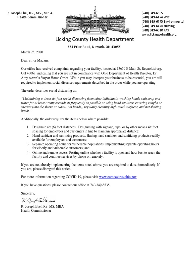 Essential Business First Notice Template 3-24-20 | PDF | Business