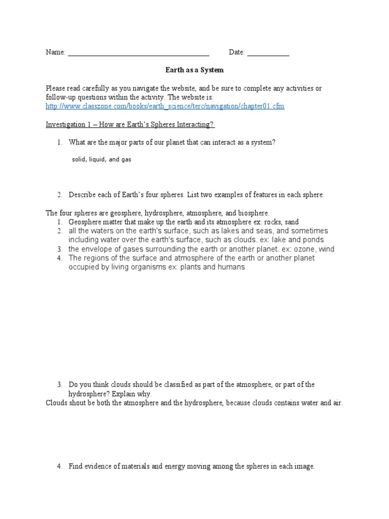 Earth As A System | PDF | Earth | Atmosphere