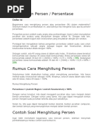 Cara Menghitung Persen Beserta Rumus Dan Contoh Soalnya | PDF