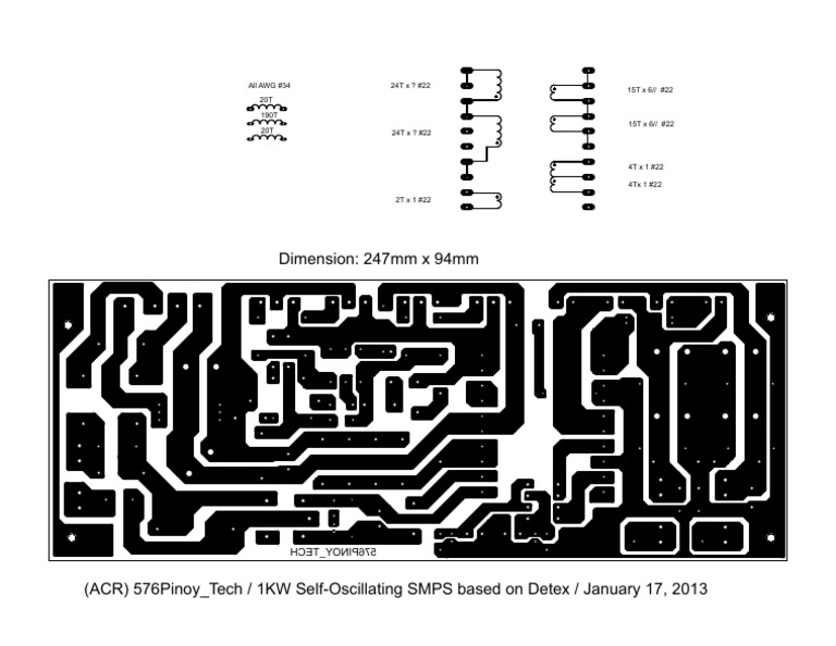 Self-Osc Smps Build - PCB PDF | PDF
