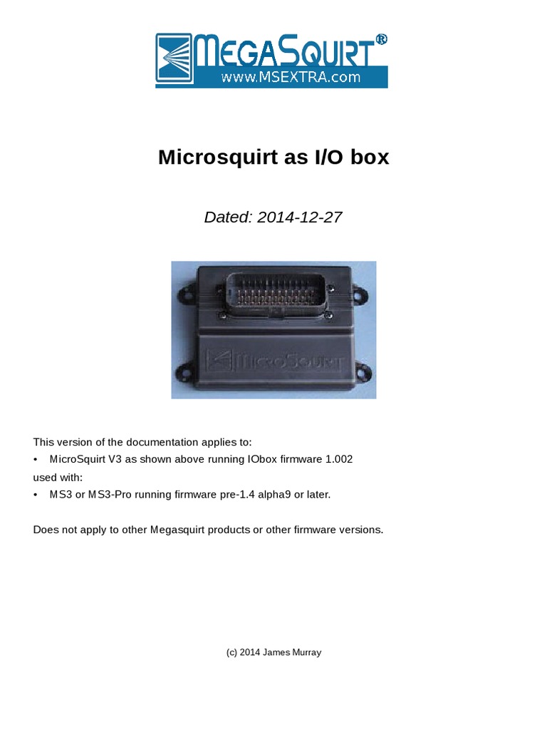 Microsquirt IObox 1 | PDF | Sensor | Resistor