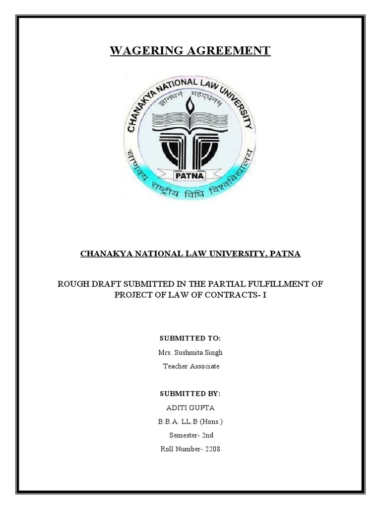 Wagering Agreement | PDF | Gambling | Virtue