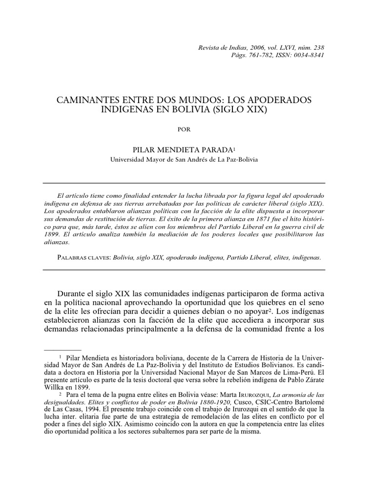 Apoderados Indigenas Mendieta PDF | PDF | Bolivia | España