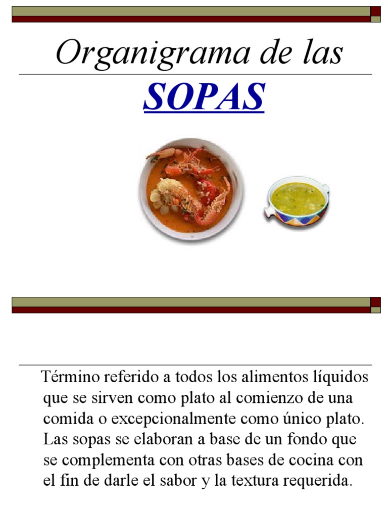 Clasificación de Sopas y Tipos | PDF | Sopa | Ingredientes de comida