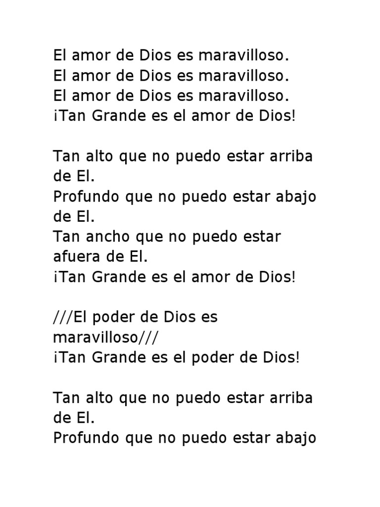 El Amor de Dios Es Maravilloso | PDF El Amor de Dios Es Maravilloso | PDF