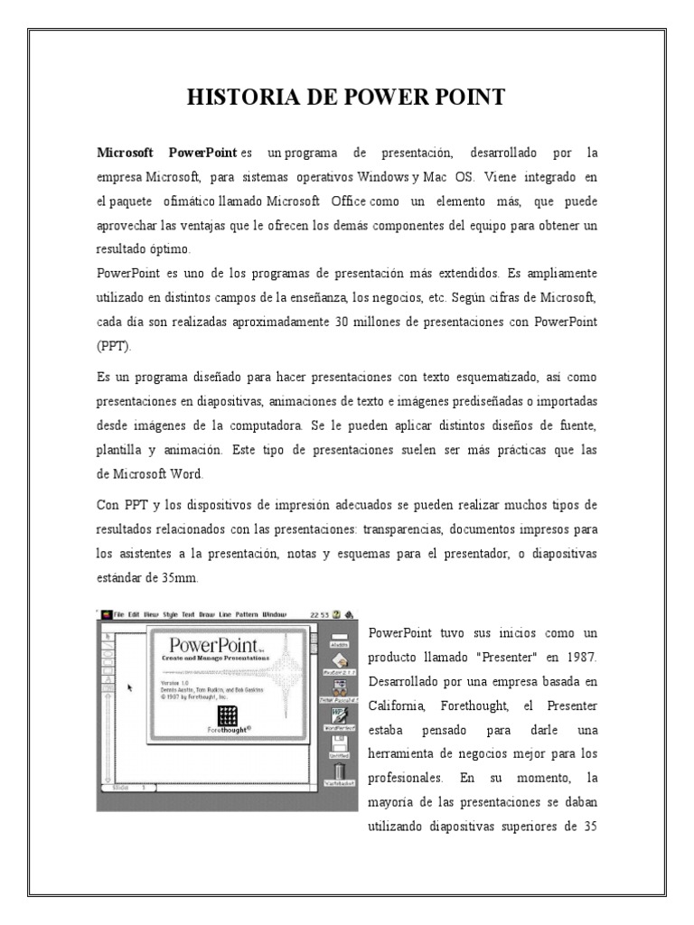 Historia de Power Point | PDF | Microsoft PowerPoint | Microsoft