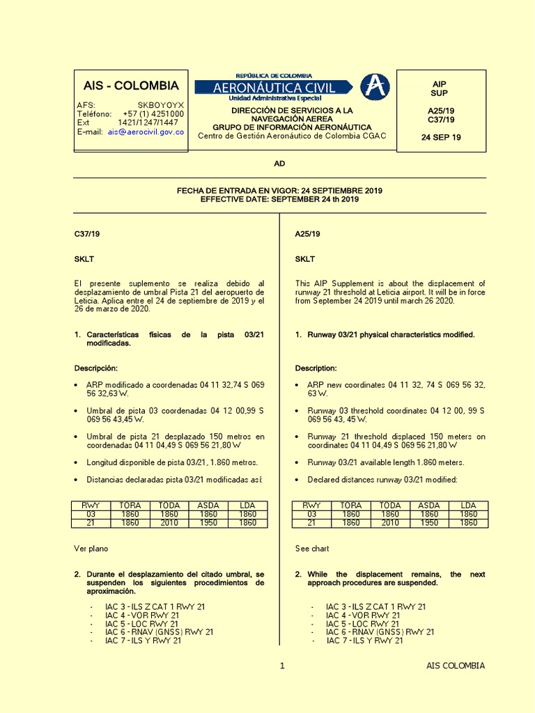 Aip Sup C37 A25 2019 SKLT | PDF | Navegación | Tecnología de ...