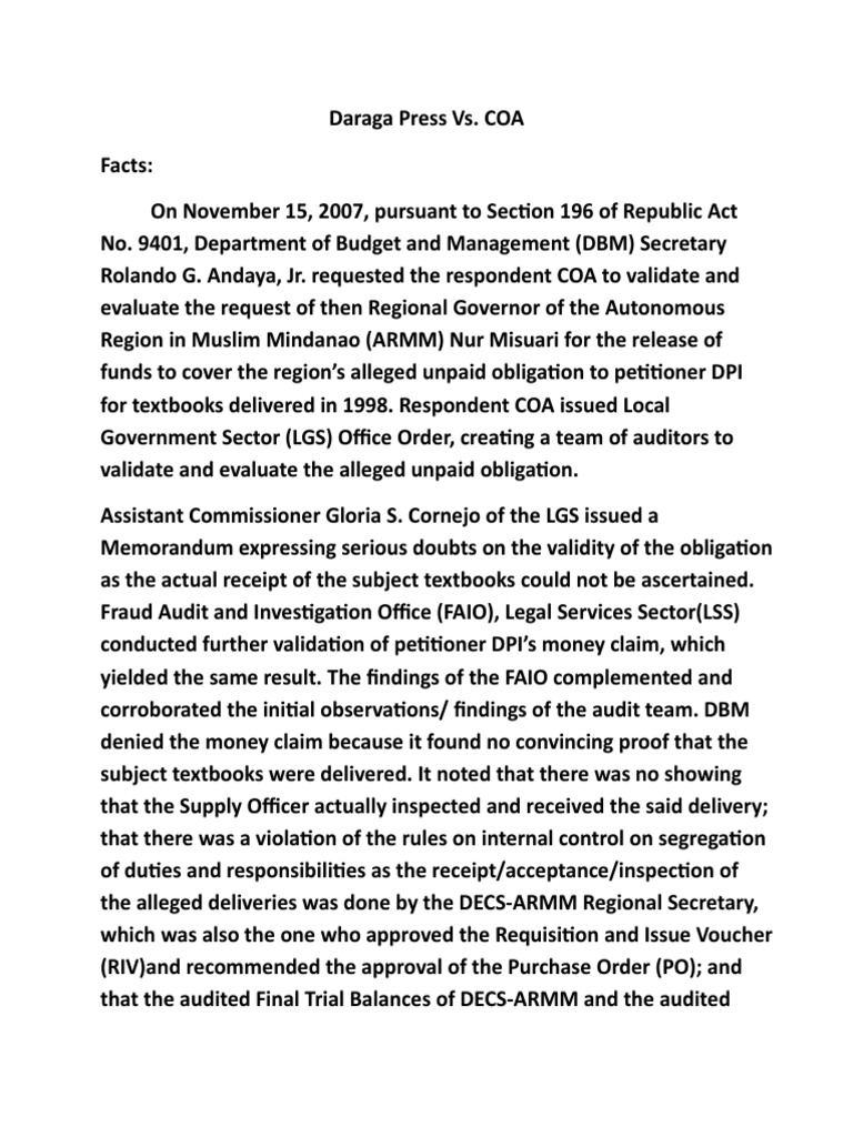 Daraga Press v. Coa Revised | PDF | Discretion | Evidence