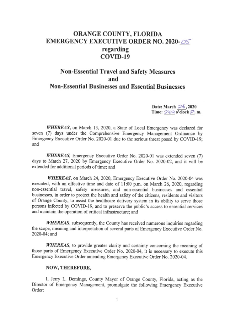 Orange County Executive Order 2020-05 | PDF