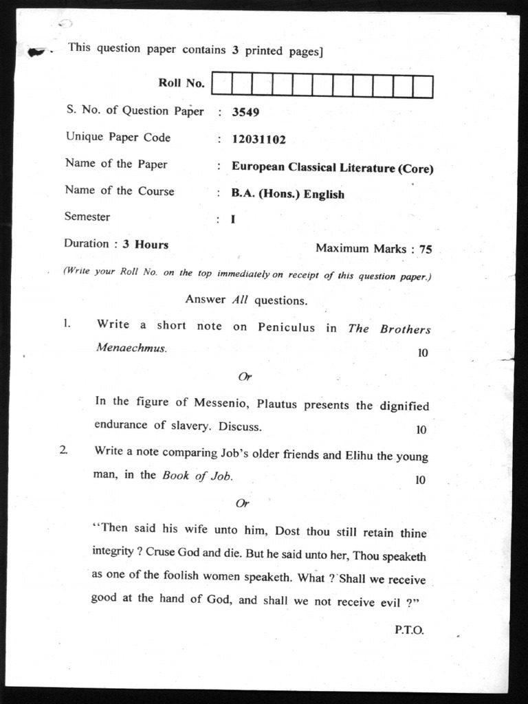 European Classical Literature | PDF