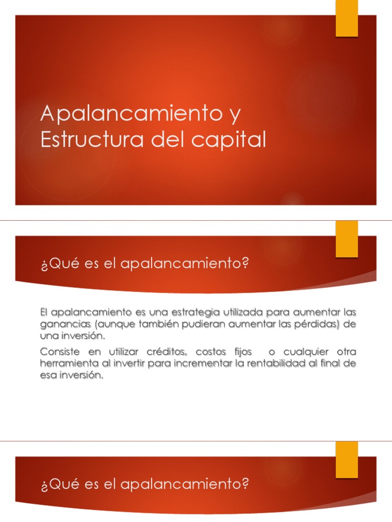Apalancamiento y Estructura Del Capital PDF | PDF | Apalancamiento (Finanzas) | Compartir (Finanzas)