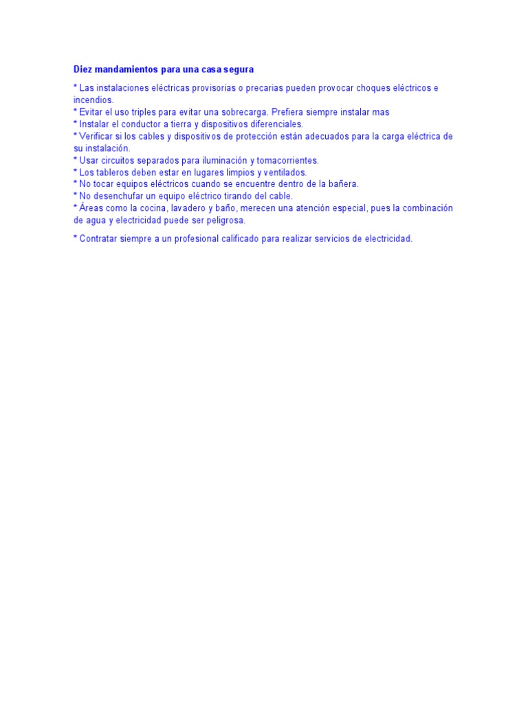 Seguridad Eléctrica en el Hogar | PDF