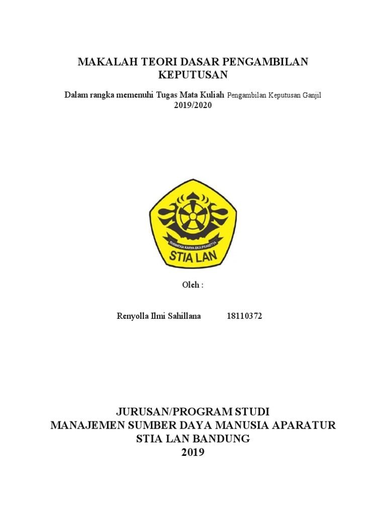 MAKALAH Pengambilan Keputusan | PDF MAKALAH Pengambilan Keputusan | PDF