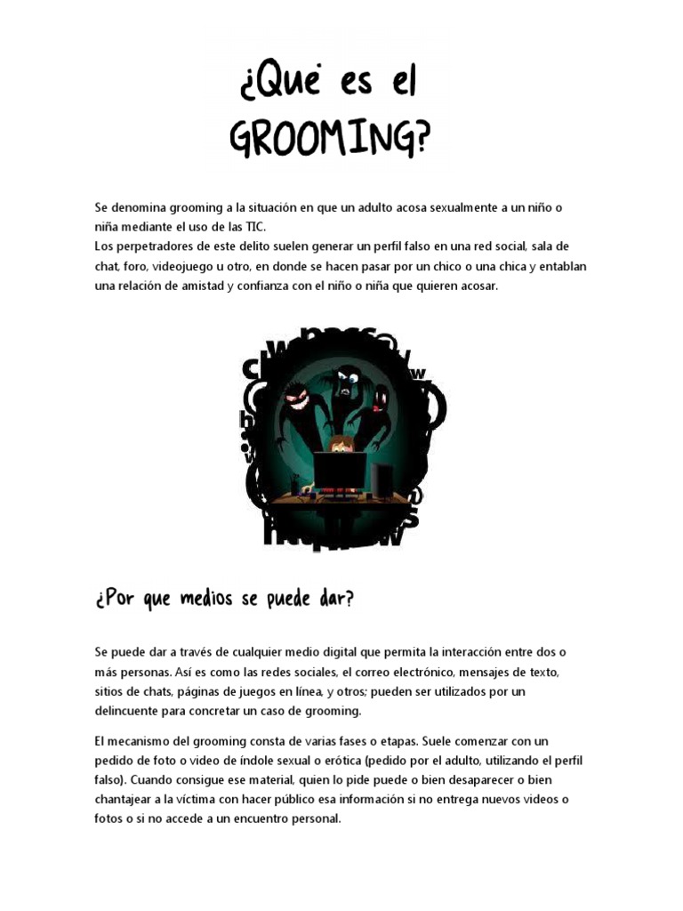 El delito del grooming: definición, tipos, mecanismos y prevención ...