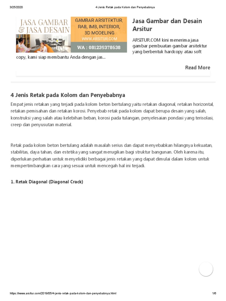 Jenis Retak pada Kolom Beton | PDF