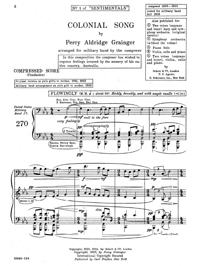 Grainger Colonial Song | PDF