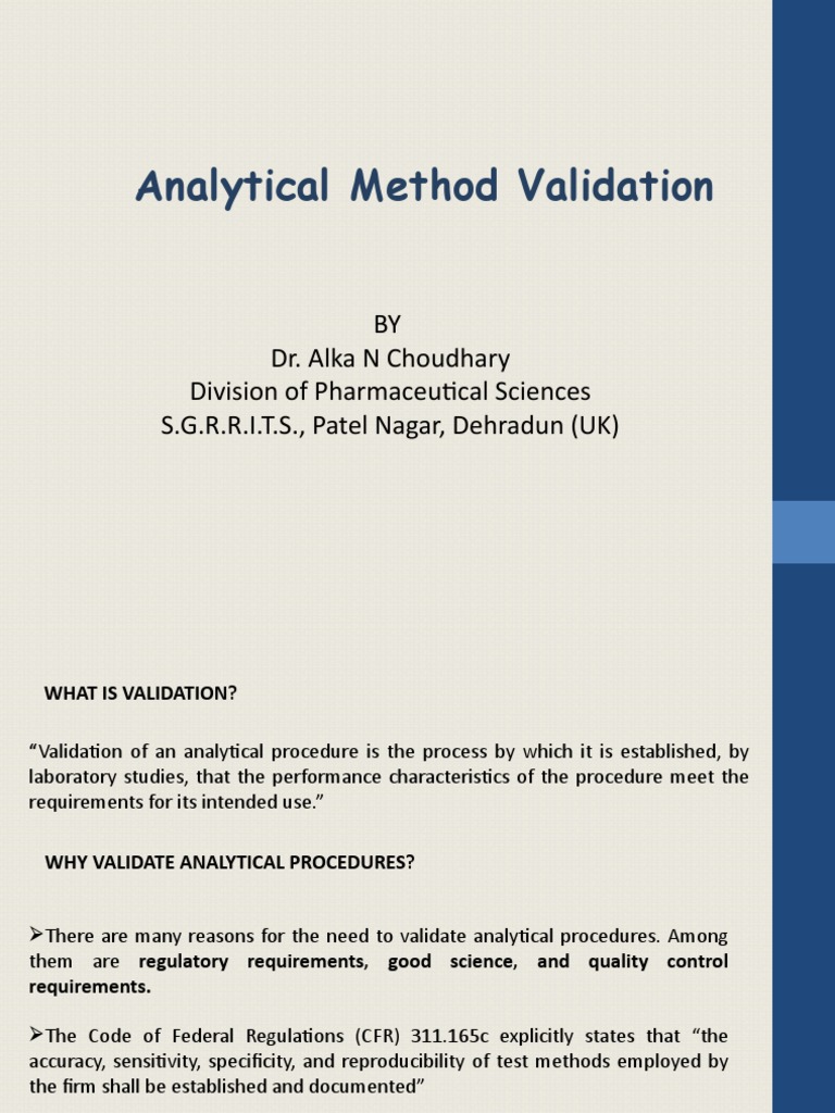 Analytical Method Validation | PDF | Assay | Accuracy And Precision