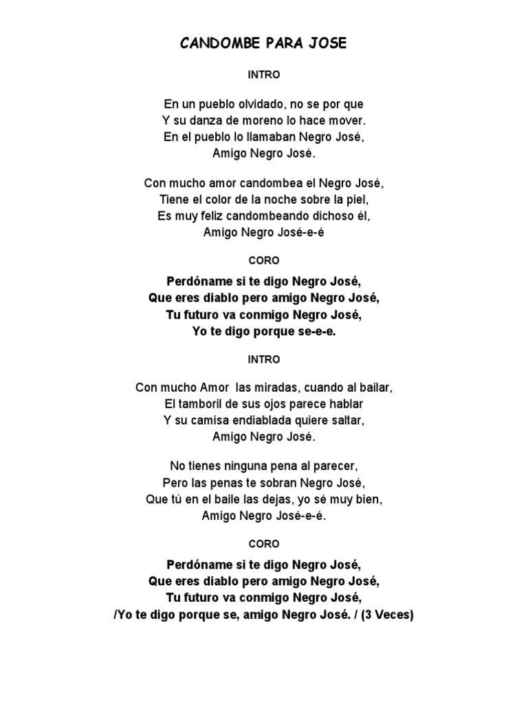Candombe para José: Letra y Significado | PDF