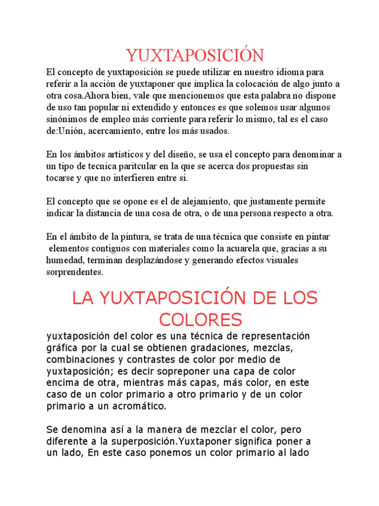 Yuxtaposición | PDF | Color | Diseño